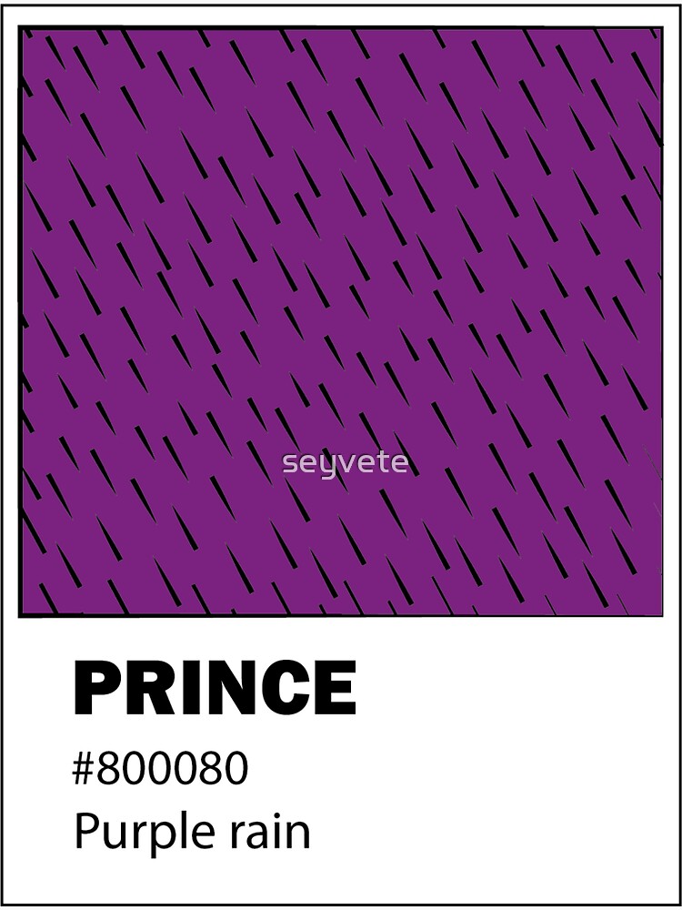 "Pantone Purple Rain - Prince - Fanart" Sticker for Sale by seyvete ...