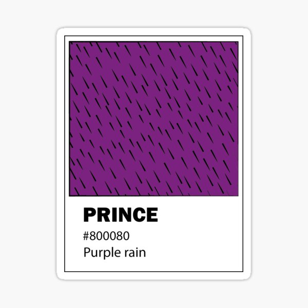 "Pantone Purple Rain - Prince - Fanart" Sticker for Sale by seyvete ...