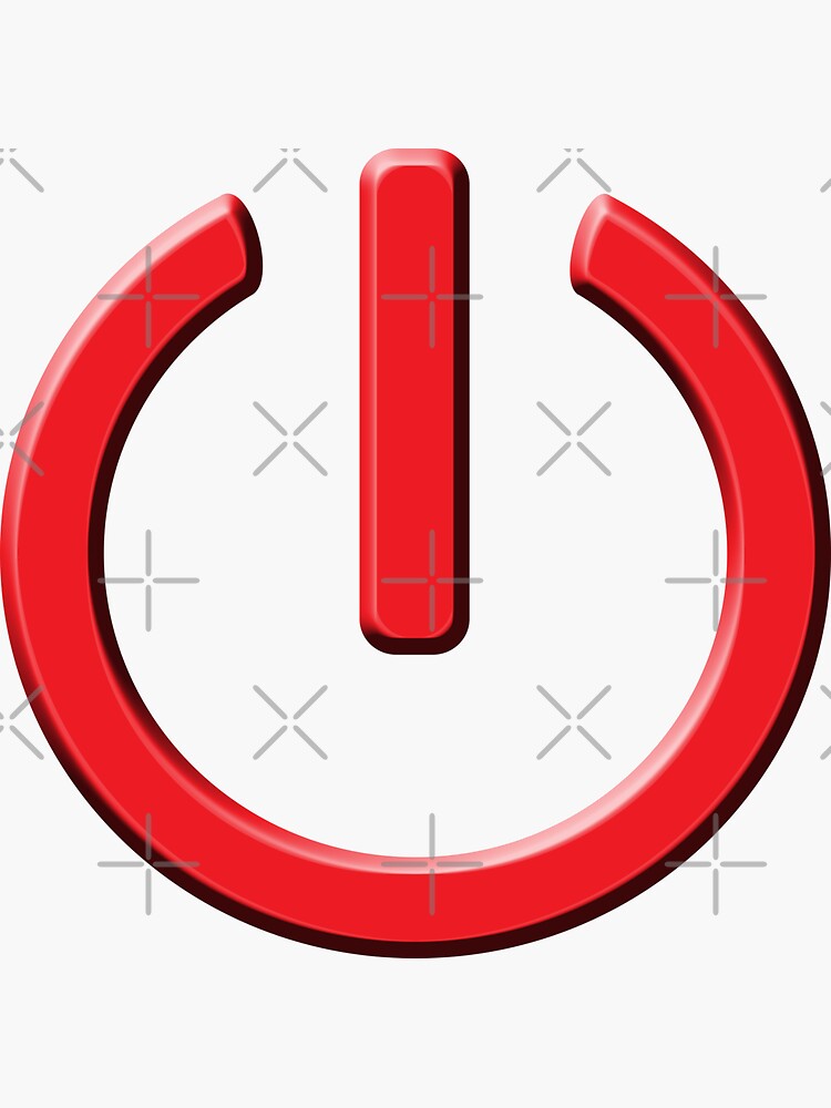 "Red power button icon" Sticker for Sale by gmstockstudio | Redbubble