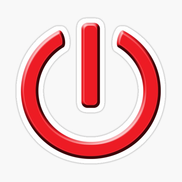 "Red power button icon" Sticker for Sale by gmstockstudio | Redbubble
