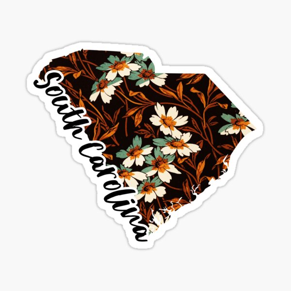 "Floral Map of USA States South Carolina - Map of South Carolina ...