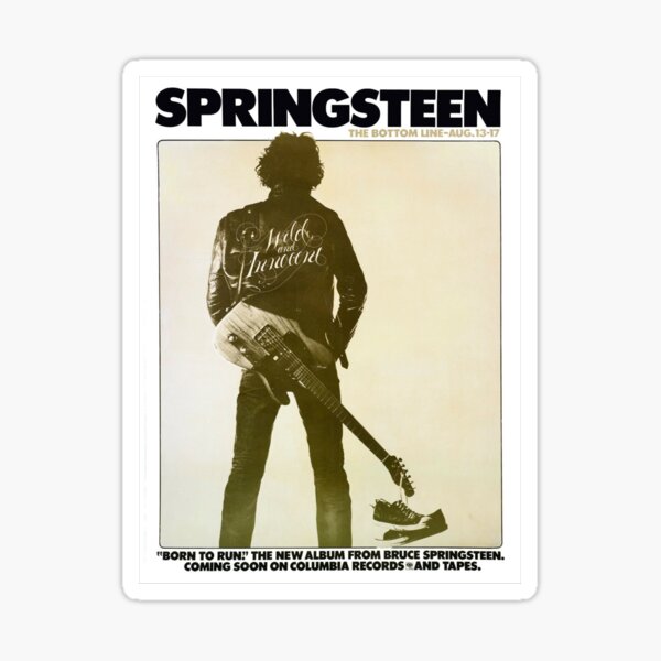 Pegatina «cubierta de la línea de fondo springsteens rockero americano ...