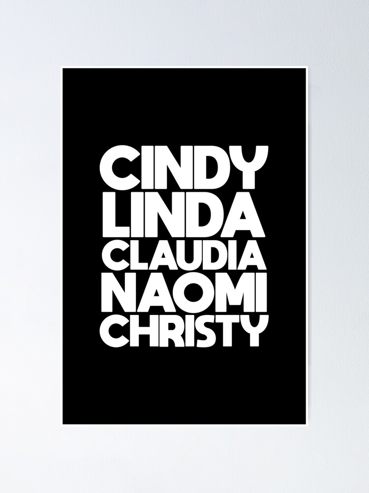 "90s Supermodels - The Big Five (White)" Poster for Sale by Belcordi ...