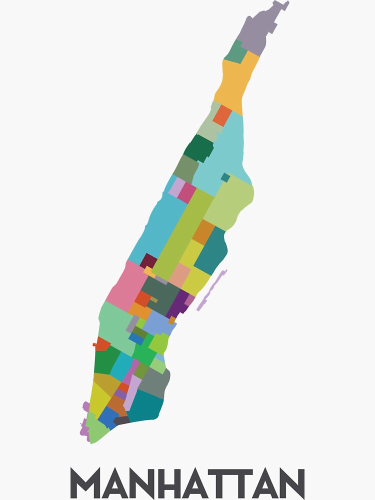 "Manhattan Neighborhood Map" Sticker by joshbergman | Redbubble