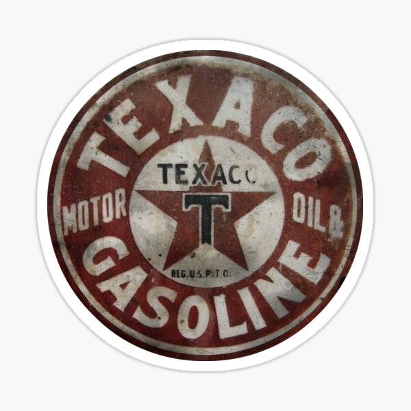 "Texaco oil & gasoline" Sticker for Sale by Ploxd | Redbubble