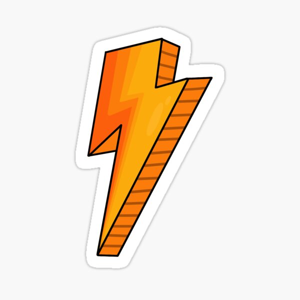 "YELLOW LIGHTNING BOLT" Sticker for Sale by MDifyArts | Redbubble