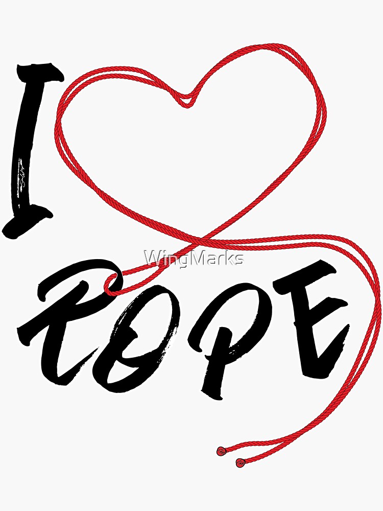 "I Heart Rope - I Love Rope Bondage" Sticker for Sale by WingMarks ...