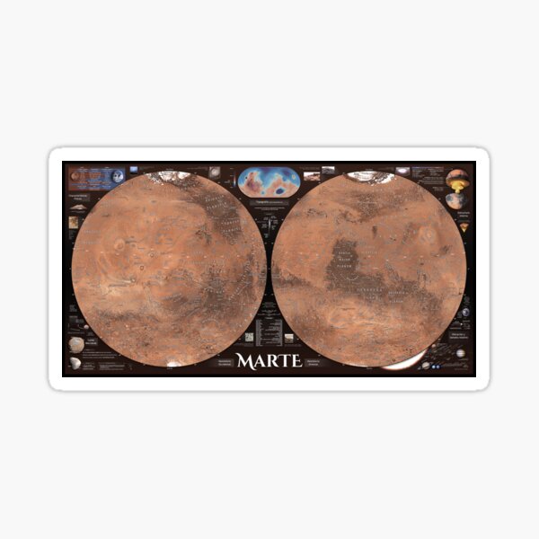 "*SPANISH* Mapa de Marte 2022!" Sticker for Sale by pablocbudassi ...