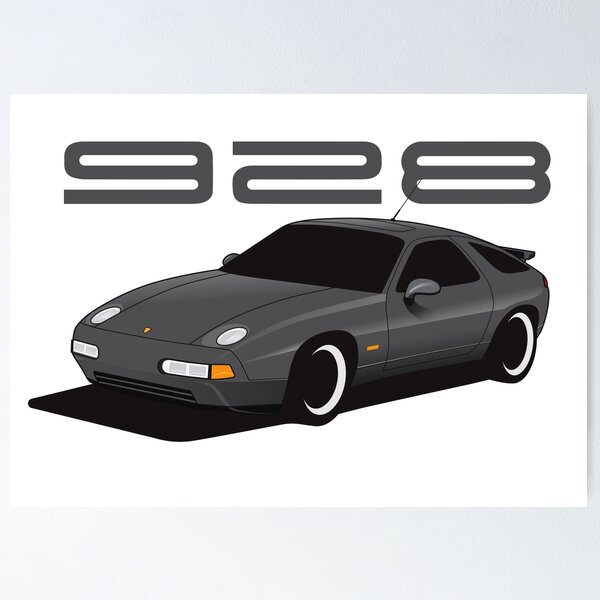 "Porsche 928 Illustration gray" Poster for Sale by blackdogshop | Redbubble