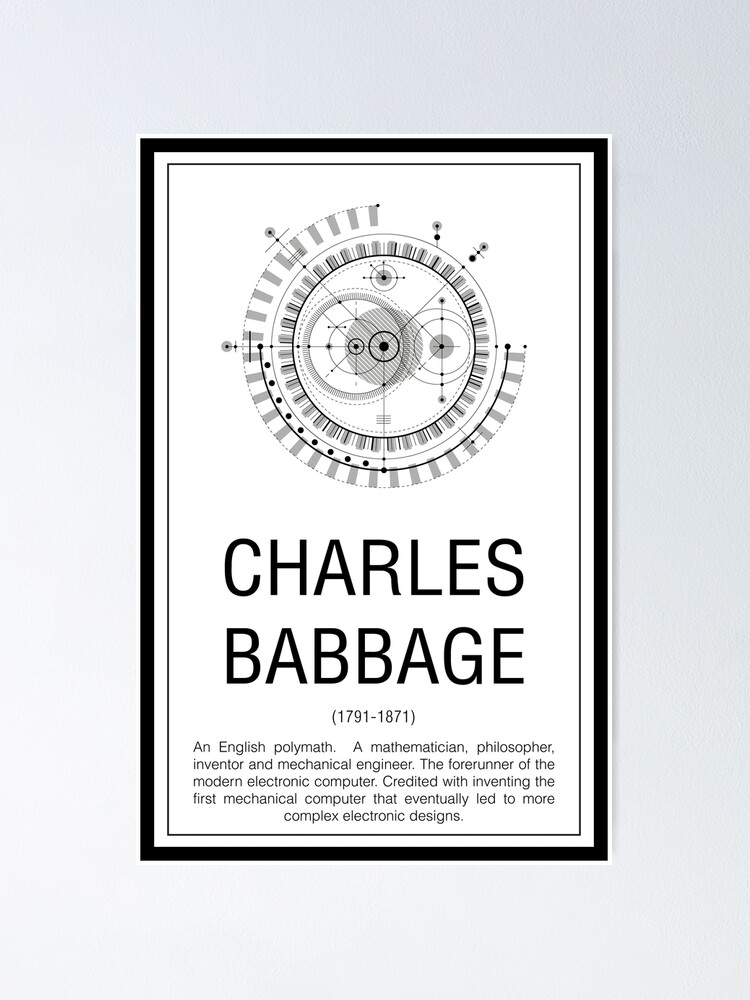 "Charles Babbage" Poster for Sale by coolmathposters | Redbubble
