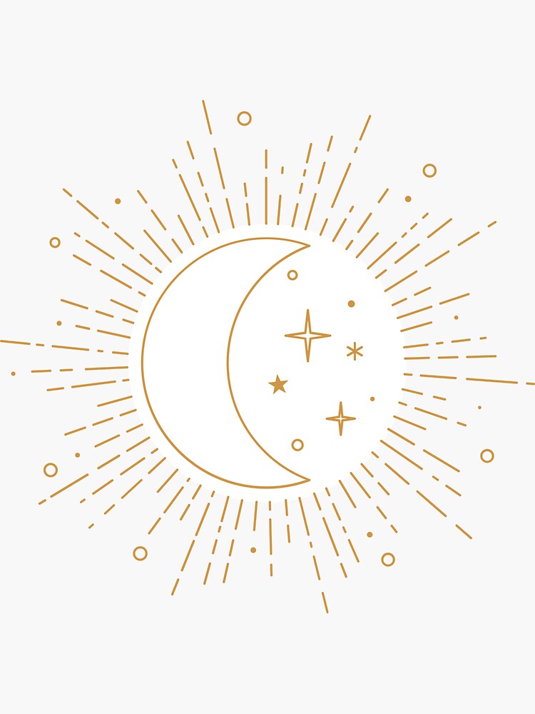 "Moon Rays" Sticker for Sale by kqkenney | Redbubble