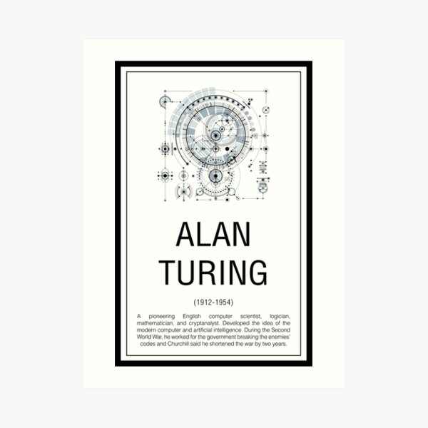 "Alan Turing" Art Print for Sale by coolmathposters | Redbubble