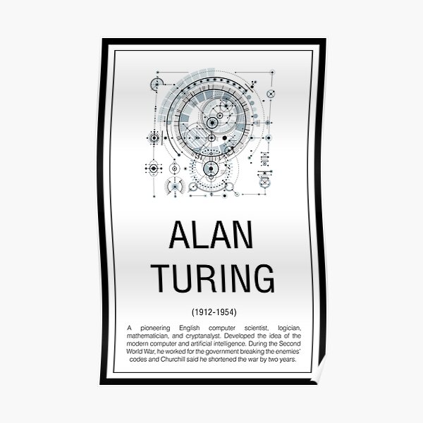 "Alan Turing" Poster for Sale by coolmathposters | Redbubble