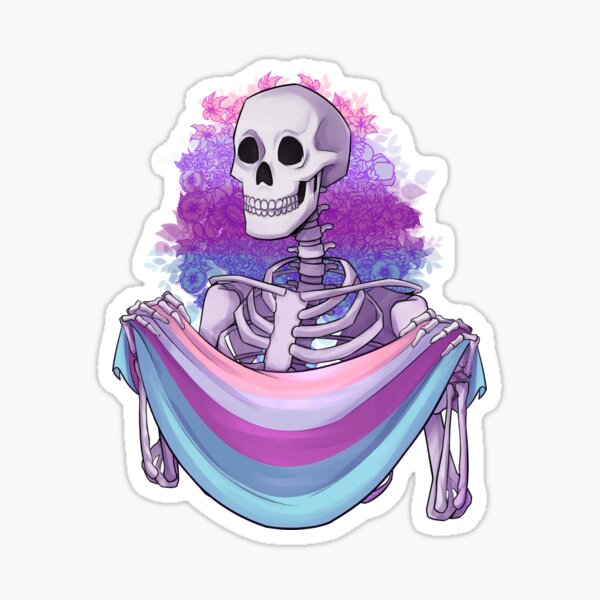 "Omnigender Pride Skeleton" Sticker for Sale by StarSketchMEH | Redbubble