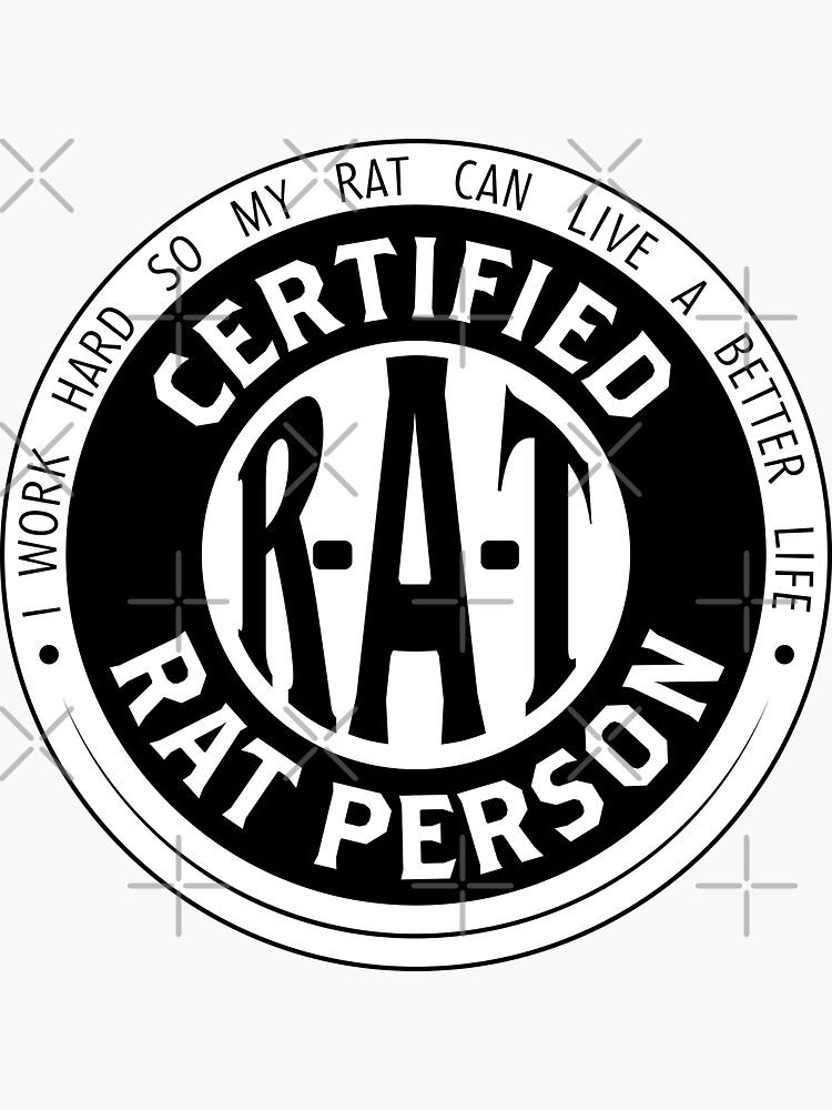 "Certified Rat Person BW" Sticker by MuteEcho | Redbubble