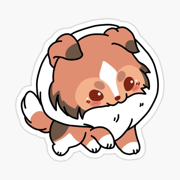 "Cute Fluffy Dog" Sticker for Sale by RafinaTrends | Redbubble