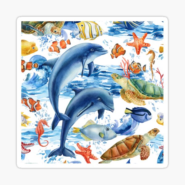 "Beautiful aquatic marine life" Sticker for Sale by FGCART | Redbubble