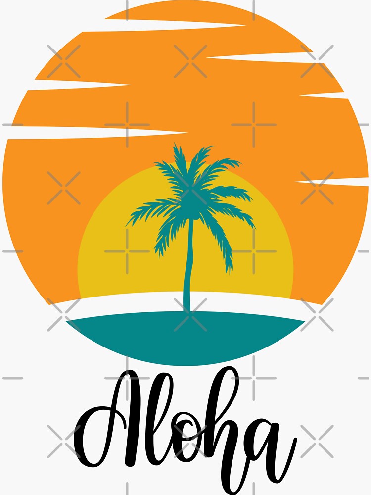 "Aloha, Hello" Sticker for Sale by Fashionxj | Redbubble