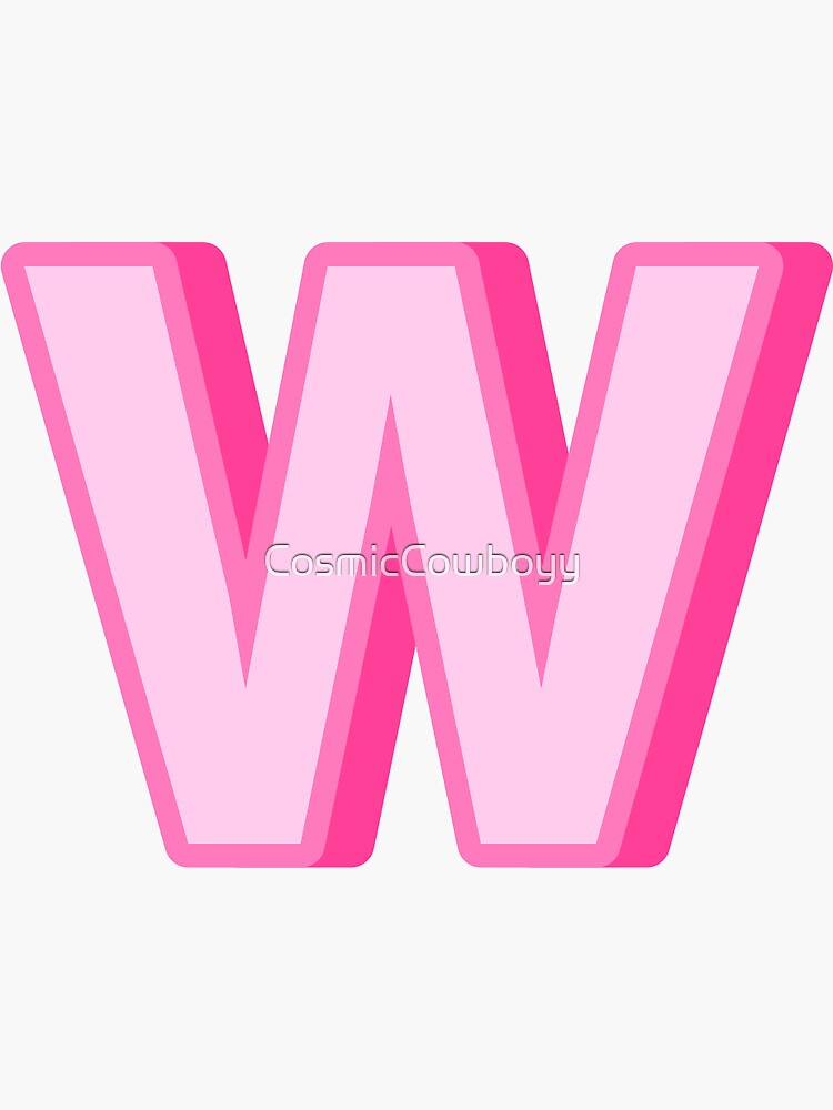 "PINK W" Sticker for Sale by CosmicCowboyy | Redbubble