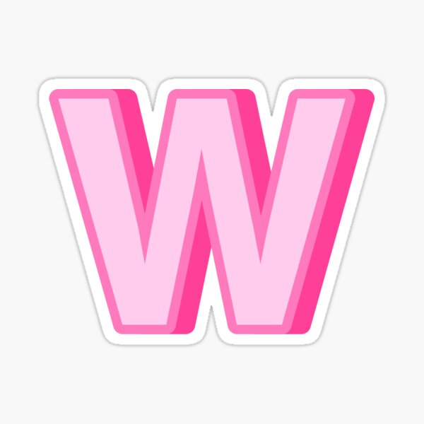 "PINK W" Sticker for Sale by CosmicCowboyy | Redbubble
