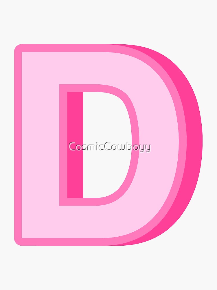 "PINK D" Sticker for Sale by CosmicCowboyy | Redbubble