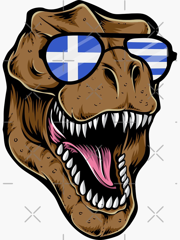 "Greek T-Rex" Sticker for Sale by Donovanolson | Redbubble