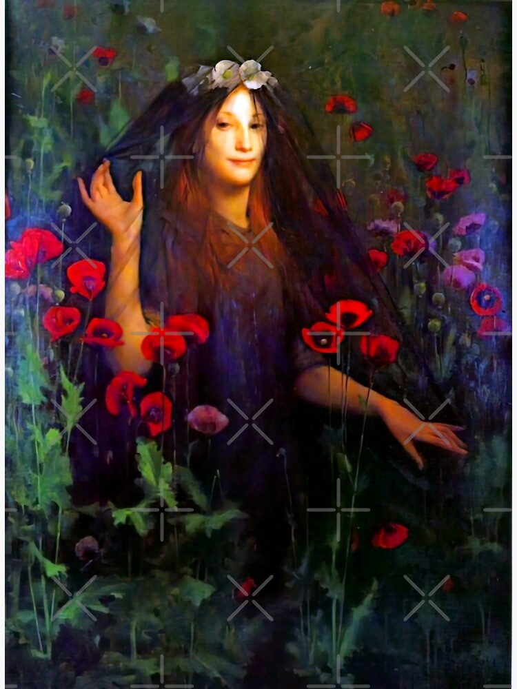 " Death The Bride by Thomas Cooper Gotch black dress and Red Poppy ...