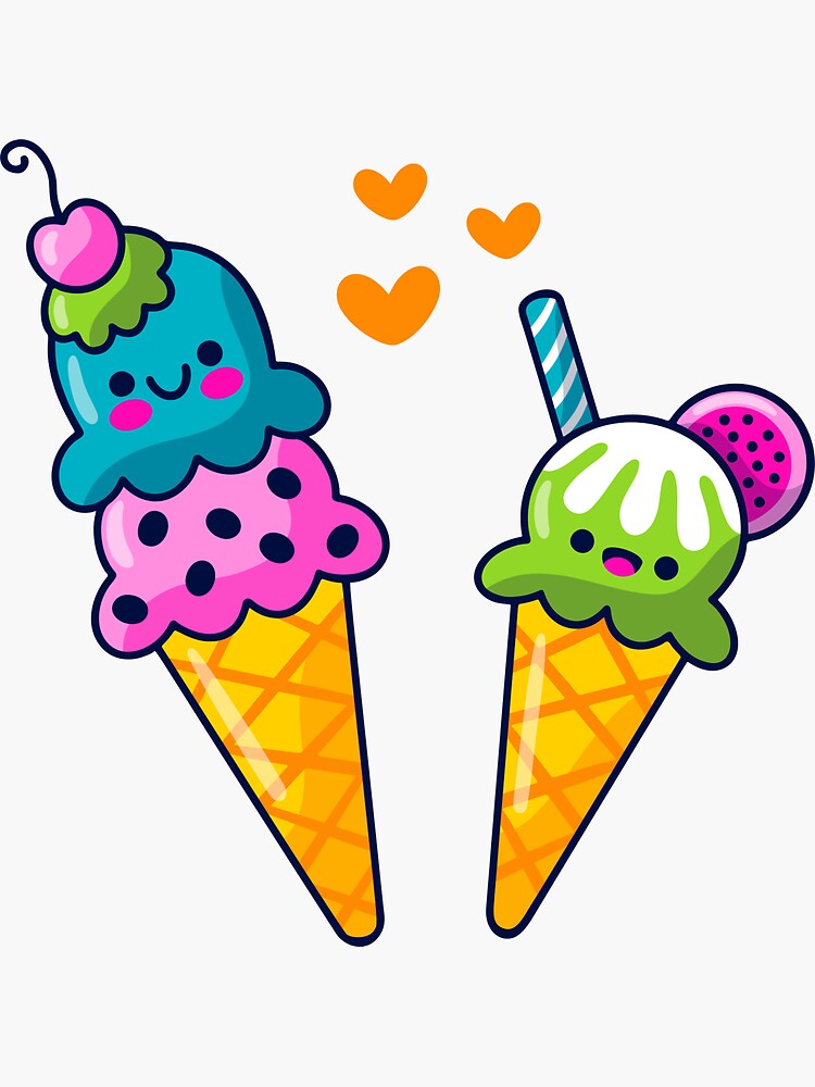 "Hello summer ice cream lovers" Sticker for Sale by Simtom | Redbubble