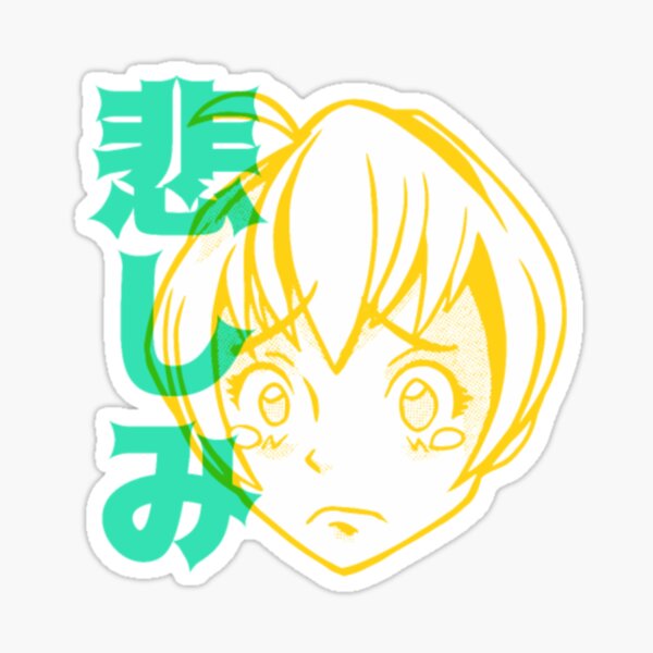"Sad Anime " Sticker for Sale by DenisAtian | Redbubble