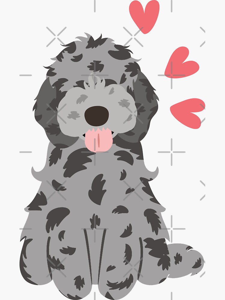 "Love Blue Merle Cockapoo Cavapoo Cavoodle" Sticker for Sale by ...