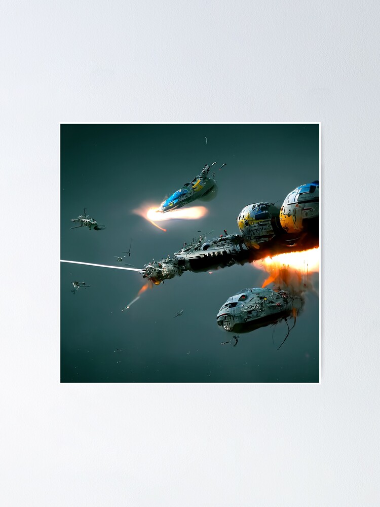 "Spaceship Battle - Ultrarealistic Concept Art" Poster by frigamribe88 ...