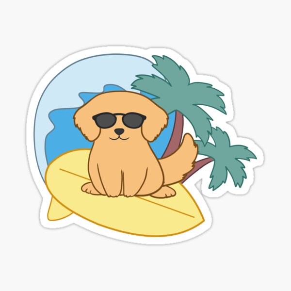 "Dog at the beach" Sticker for Sale by BiscuitSnack | Redbubble