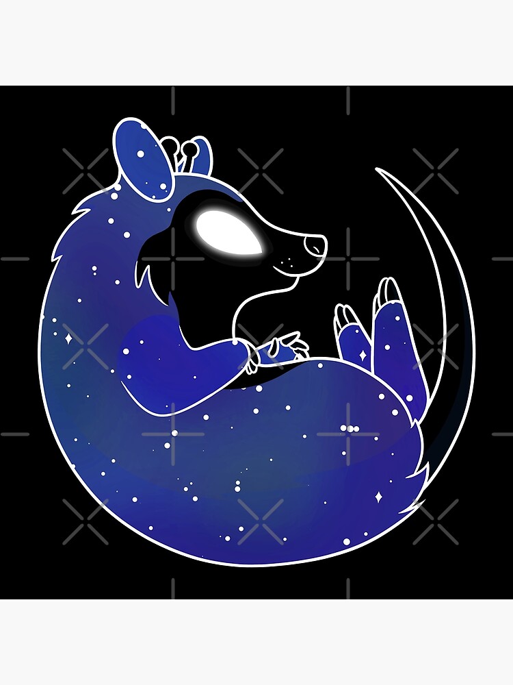 "Cute Kawaii Antimatter Galaxy Space Alien Opossum Baby Curled Up in a ...