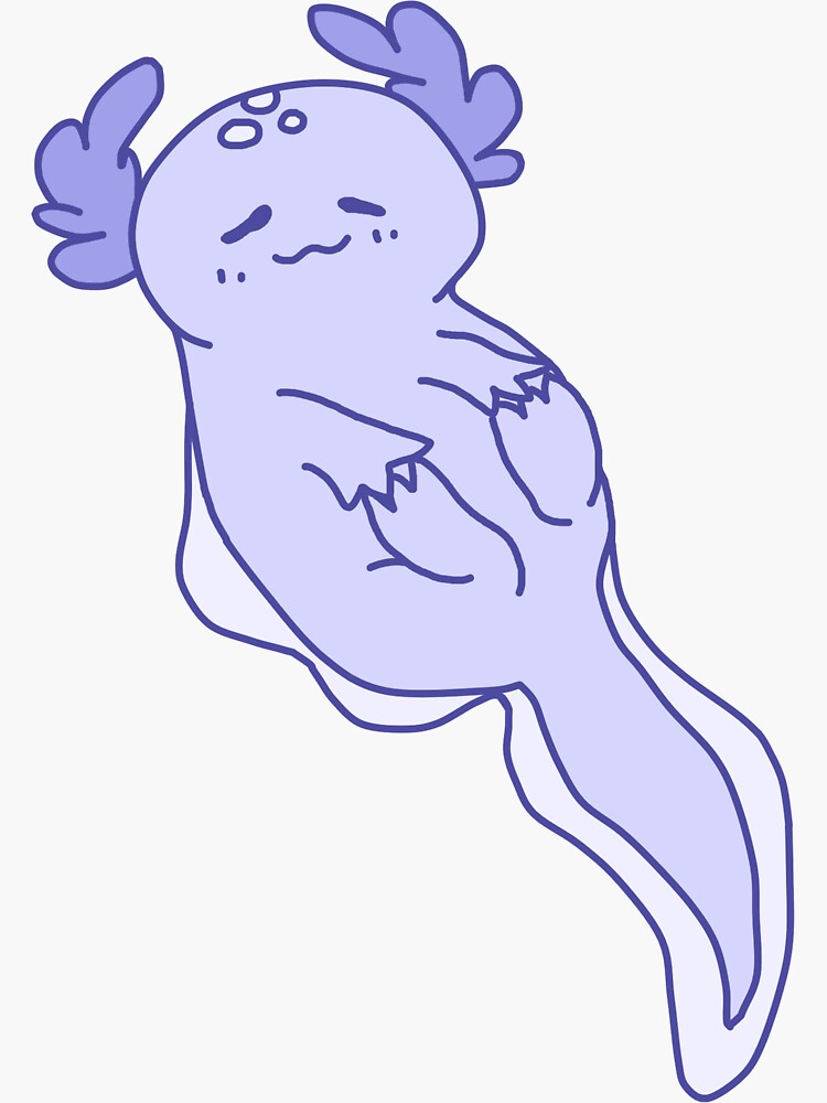 "baby purple blue cute chibi axolotl sticker" Sticker for Sale by ...