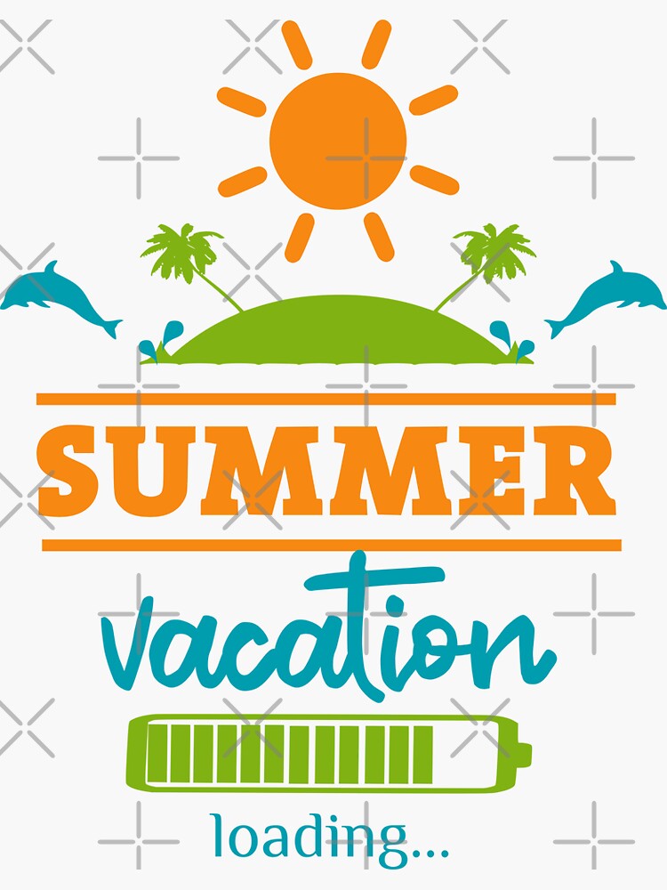 "Summer vacation loading" Sticker for Sale by MAPELPOD | Redbubble