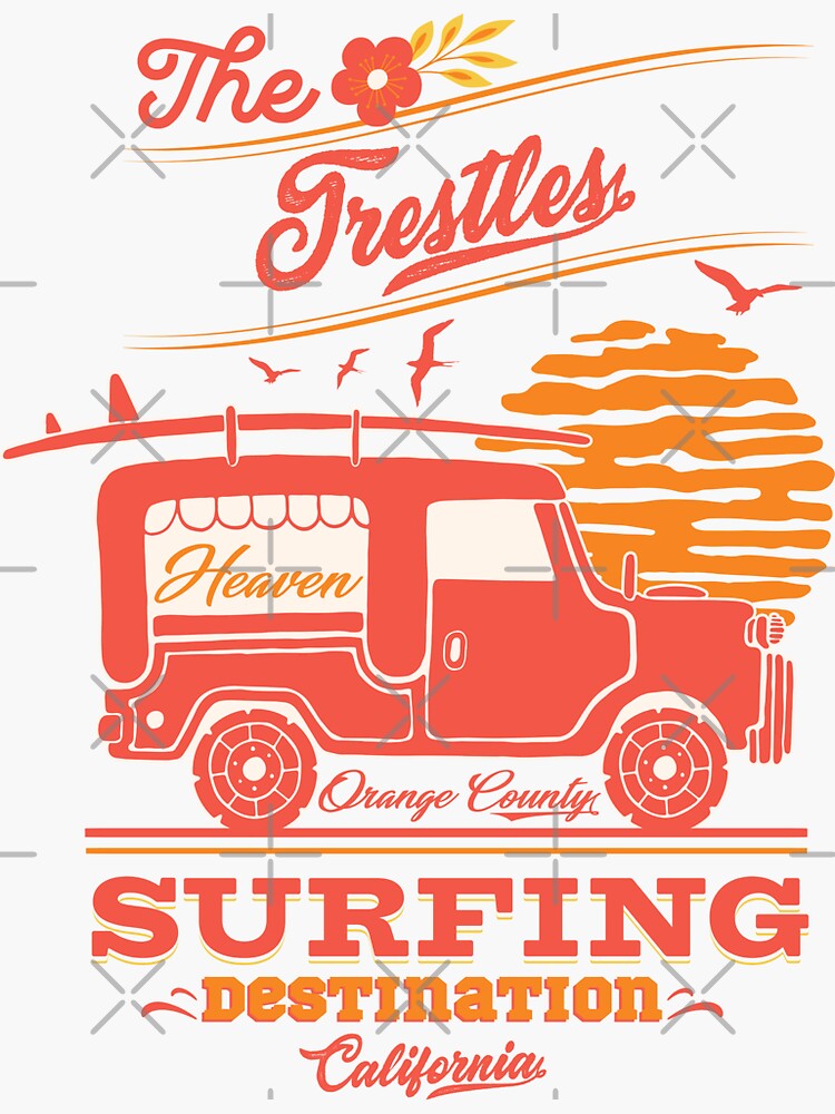 "Trestles beach orange county California surfing destination" Sticker ...