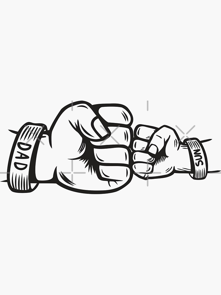 Pegatina «Papá e hijo chocan los puños feliz día del padre» de monoler ...