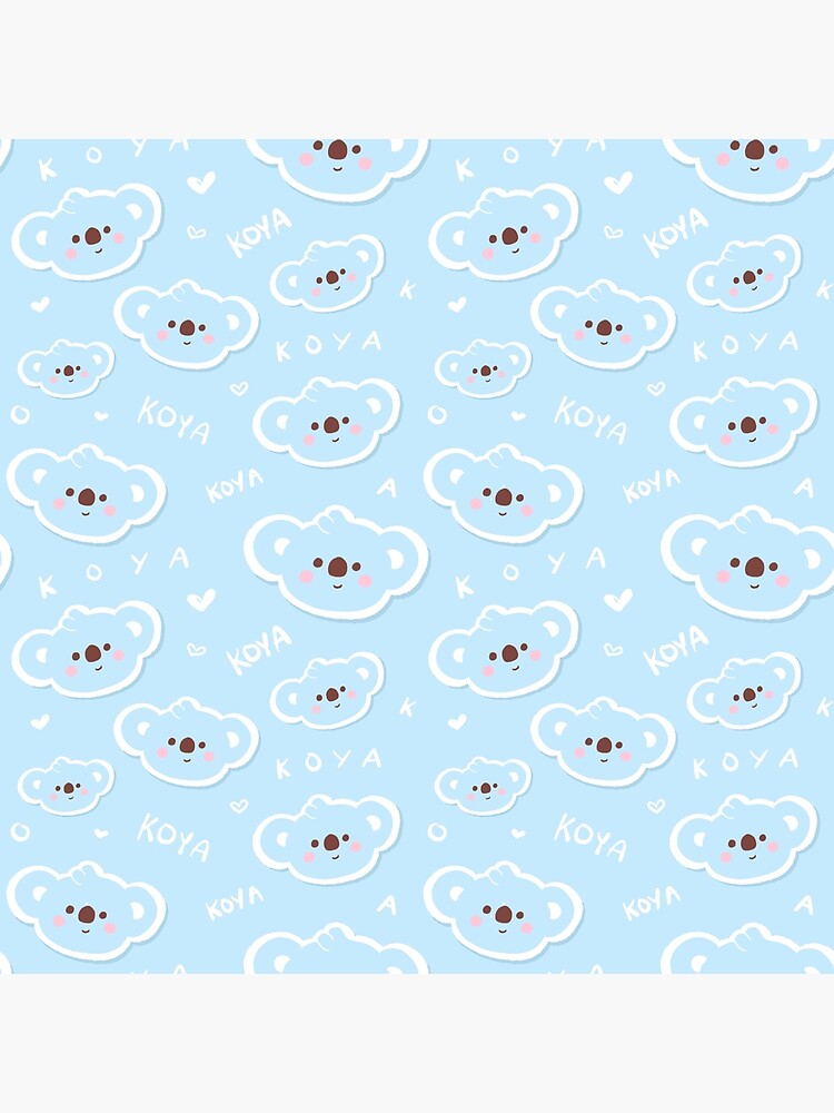 "BTS Cute BT21 Koya Pattern in Blue Background" Photographic Print for ...