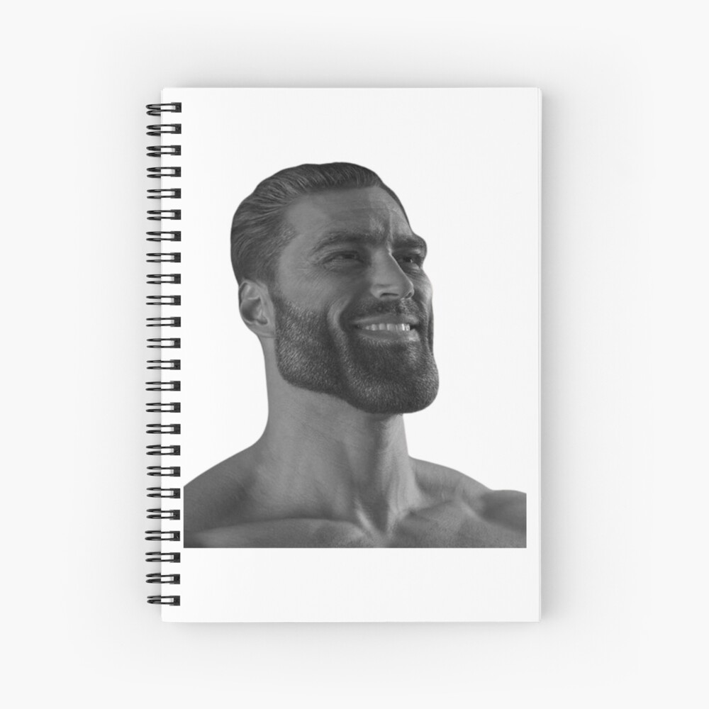 "Gigachad Meme" Spiral Notebook by LucyOtama | Redbubble
