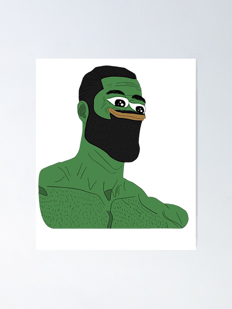 "Rare Gigachad Pepe " Poster for Sale by LucyOtama | Redbubble