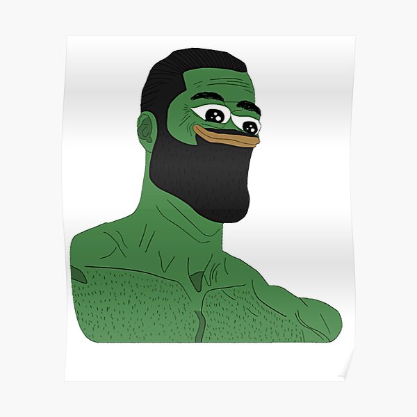 "Rare Gigachad Pepe " Poster for Sale by LucyOtama | Redbubble