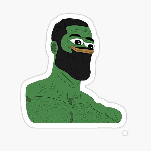 "Rare Gigachad Pepe " Sticker for Sale by LucyOtama | Redbubble