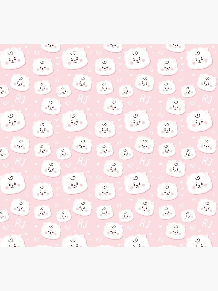 "BTS Cute BT21 RJ Pattern in Pink Background" Poster for Sale by ...