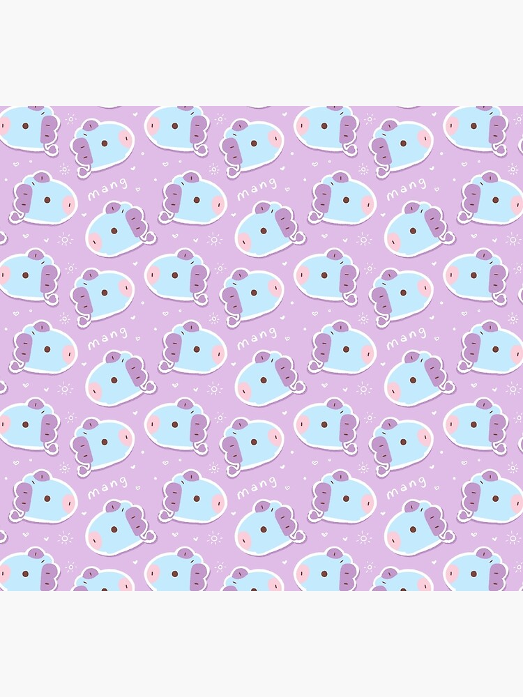 "BTS Cute BT21 Mang Pattern in Purple Background" Art Print for Sale by ...