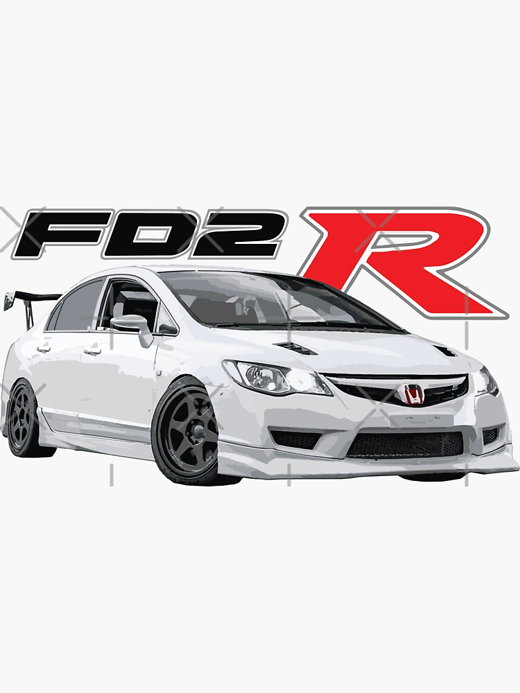 "Classic JDM Spoon fd2r sedan champ white 8th gen" Sticker by ...