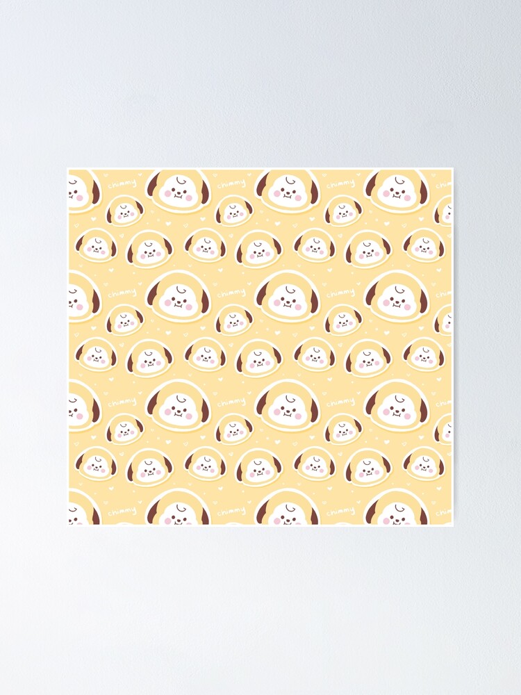 "BTS Cute BT21 Chimmy Pattern in Yellow Background" Poster for Sale by ...