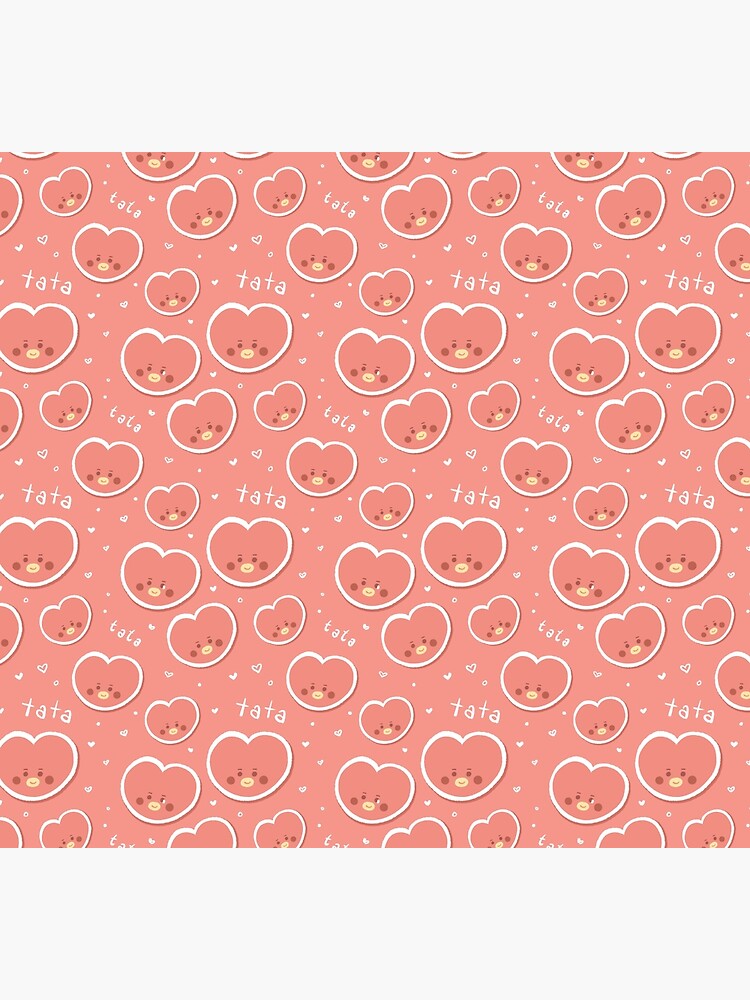 "BTS Cute BT21 Tata Pattern in Red Background" Poster for Sale by ...