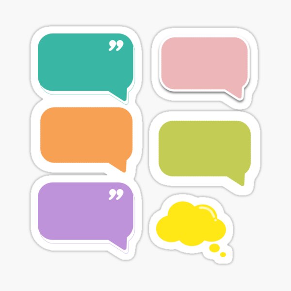 "Colourful text box" Sticker for Sale by Starcavedori | Redbubble