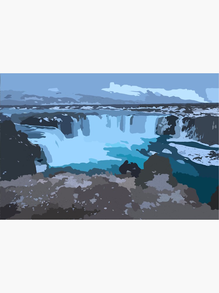 "Waterfall cartoon art" Sticker for Sale by UnlockingDesign | Redbubble