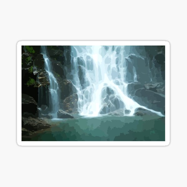 "Waterfall cartoon art" Sticker for Sale by UnlockingDesign | Redbubble